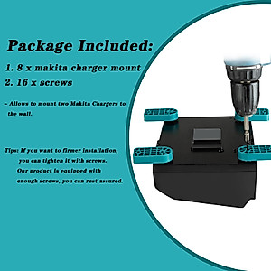 2 Pack Makita Charger Holder, Charger Mount for Makita DC18RC DC18RD DC18RA DC18RF DC18SC DCB18SD DC18SF Chargers(Single & Double & 4-Port Charger)
