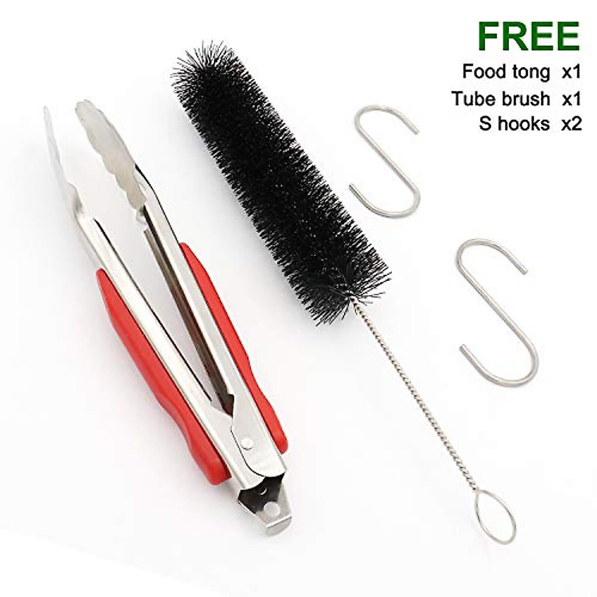 12" Pellet Smoker Tube for Cold or Hot Smoking, 2 pack Steel BBQ Wood Pellet Tube Smoker Generator Smokers Fit Electric Gas Charcoal Grill, Food tong…