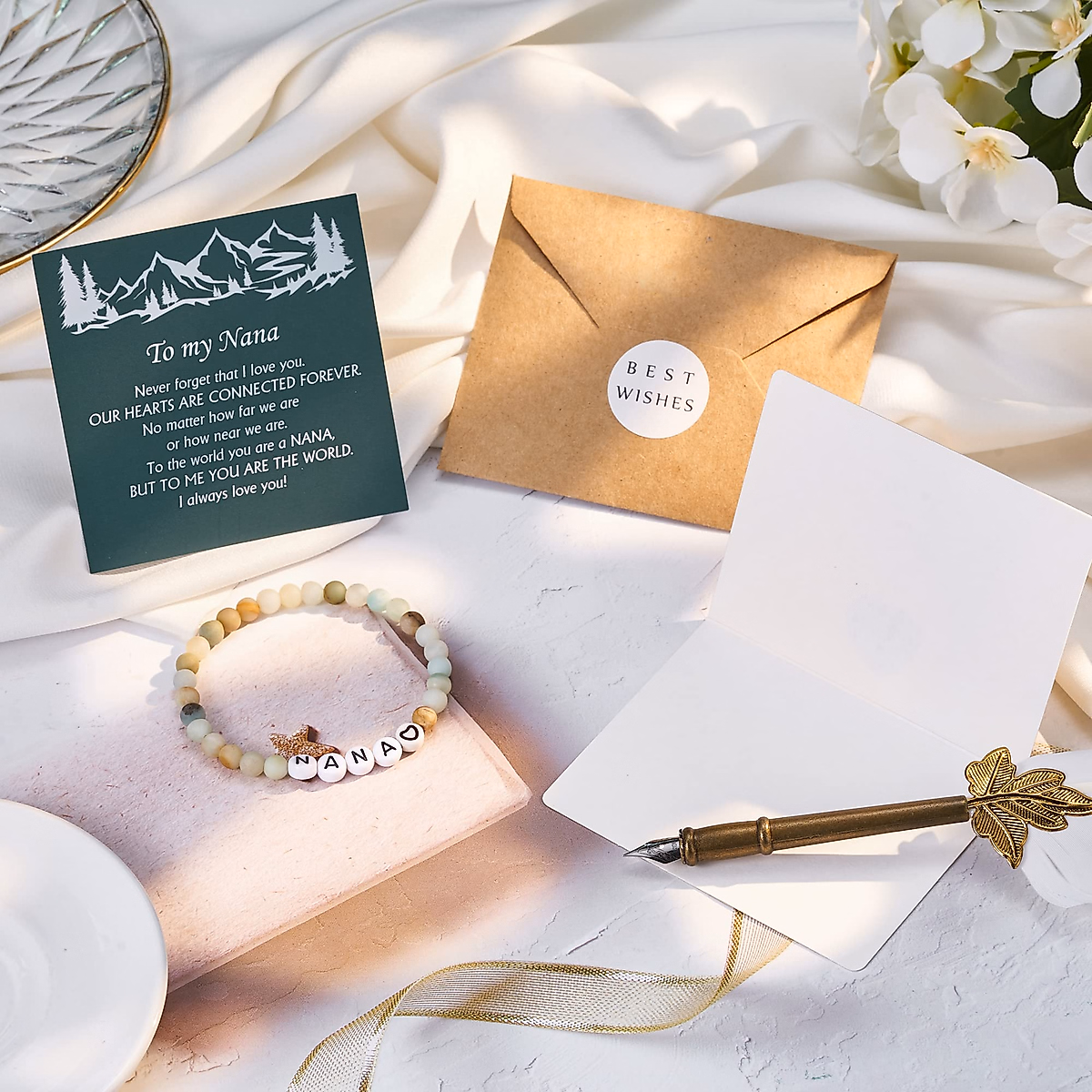 Shonyin Nana Gifts from Granddaughter Grandma Gifts for Grandmother, Nana Bracelet from Granddaughter and Grandson, Happy Birthday Gifts for Nana Christmas Valentine Mother's Day Gift