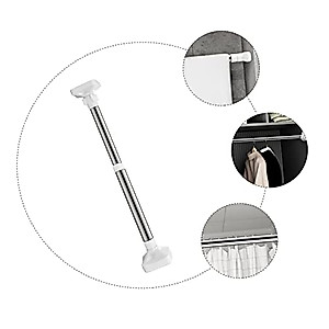 Cabilock 1pc Hole-free Telescopic Rod Stainless Steel Shower Curtain Rod Spring Curtains Adjustable Curtain Rod Spring Rods for Curtains Bathroom Slippers Shelf Adjustable Closet Rod Towel
