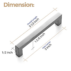 Ravinte 30 Pack Cabinet Handles Square Cabinets Cupboard Handles Brushed Nickel Drawer Pulls Stainless Steel Kitchen Cabinet Pulls Cabinet Hardware Drawer Handles 5 inch Hole Center