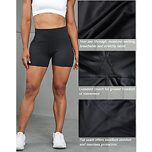 TELALEO 5 Pack 3" Womens Volleyball Shorts Spandex Compression Shorts Workout Performance High Waist Yoga Biker Shorts S/02