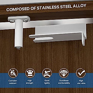 Child Proof Door Top Lock - Loswsdg Kids Safety Door Lock Made of Durable Metal - Adjustable Sliding Top Door Lock for 0.6-2.2" Thick Doors - Can Open Door from Both Sides (White, 1PCS)