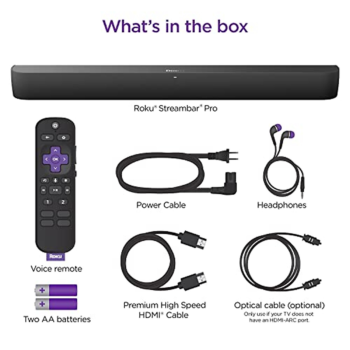 Roku Streambar Pro | 4K/HD/HDR Streaming Media Player & Cinematic Sound, All In One, Roku Voice Remote with Headphone Jack for Private Listening, Personal Shortcut Buttons, and TV Controls (Renewed)