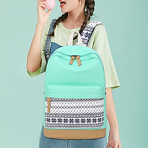 School Backpacks for Teen Girls Lightweight Canvas Backpack Bookbags Set Medium