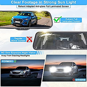 Rohent Backup Camera for Car HD 1080P 5 Inch Monitor Rear View Mirror Camera System Easy Installation Waterproof Real Night Vision for Truck Minivan SUV N01