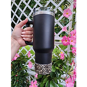 Wolf Creek Group 2 PC Silicone Boots for Stanley Tumblers | Simple Modern | Blender Bottle, Easy to Use & Clean, Ideal for Active Lifestyles (Leopard/GoldSparkle)