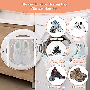 2 Pcs Shoe Dryer Bag, Reusable Sneaker Wash Dry Net Bag, 15.7 x 15.7 Inch Mesh Laundry Bag, Large Honeycomber Mesh Bags Travel Storage Organize Bag, Reused Mesh Bags with Zipper and Strap