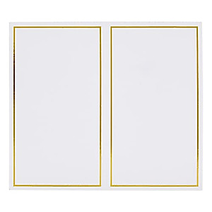 100 Pack Name Cards for Table Setting, Tent Place Cards with Gold Foil Border for Wedding, Banquets, Events, Reserved Seating, Tent Place Cards Blank (3.5 x 2 In)