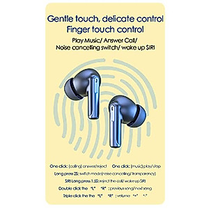 LmtLessDeals Wireless Earbuds Bluetooth Noise Cancelling in-Ear Headphones Waterproof Touch Control Built-in Microphone with Wireless Charging Case… (Silver)