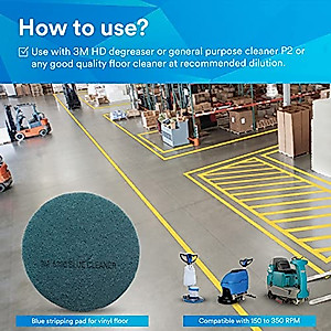 3M Blue Cleaner Pad 5300, 17 in, 5/Case