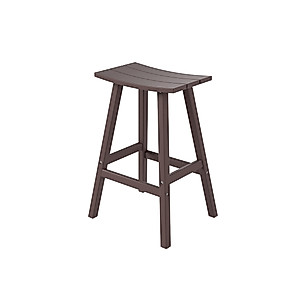 WestinTrends Malibu 29 Inch Outdoor Bar Stools, All Weather Resistant Poly Lumber Adirondack Bar Height Stools, Dark Brown