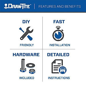 Draw-Tite 36311 Class II Frame Hitch with 1-1/4" Square Receiver Tube Opening , Black