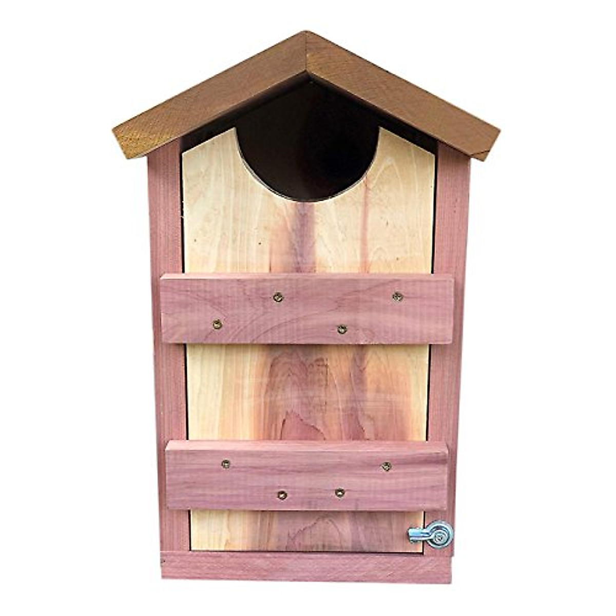 Vundahboah Amish Goods Screech Owl House Box for Nesting- Handmade in USA- Solid Cedar Wood Saw-Whet/Kestrel/Screech Owl/Flicker- Cedar Shavings Included