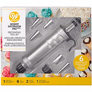 Wilton Dessert Decorator Pro - Easy to Use One Handed Plunger Smoothly Pushes Icing to Decorate Baked Treats or Appetizers Like Deviled Eggs, 10-Piece