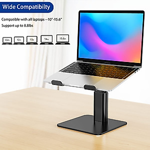 BESIGN LSX6N Laptop Stand, Ergonomic Adjustable Notebook Riser Holder, Computer Stand Compatible with Air, Pro, Dell, HP, Lenovo More 10-15.6" Laptops, Black