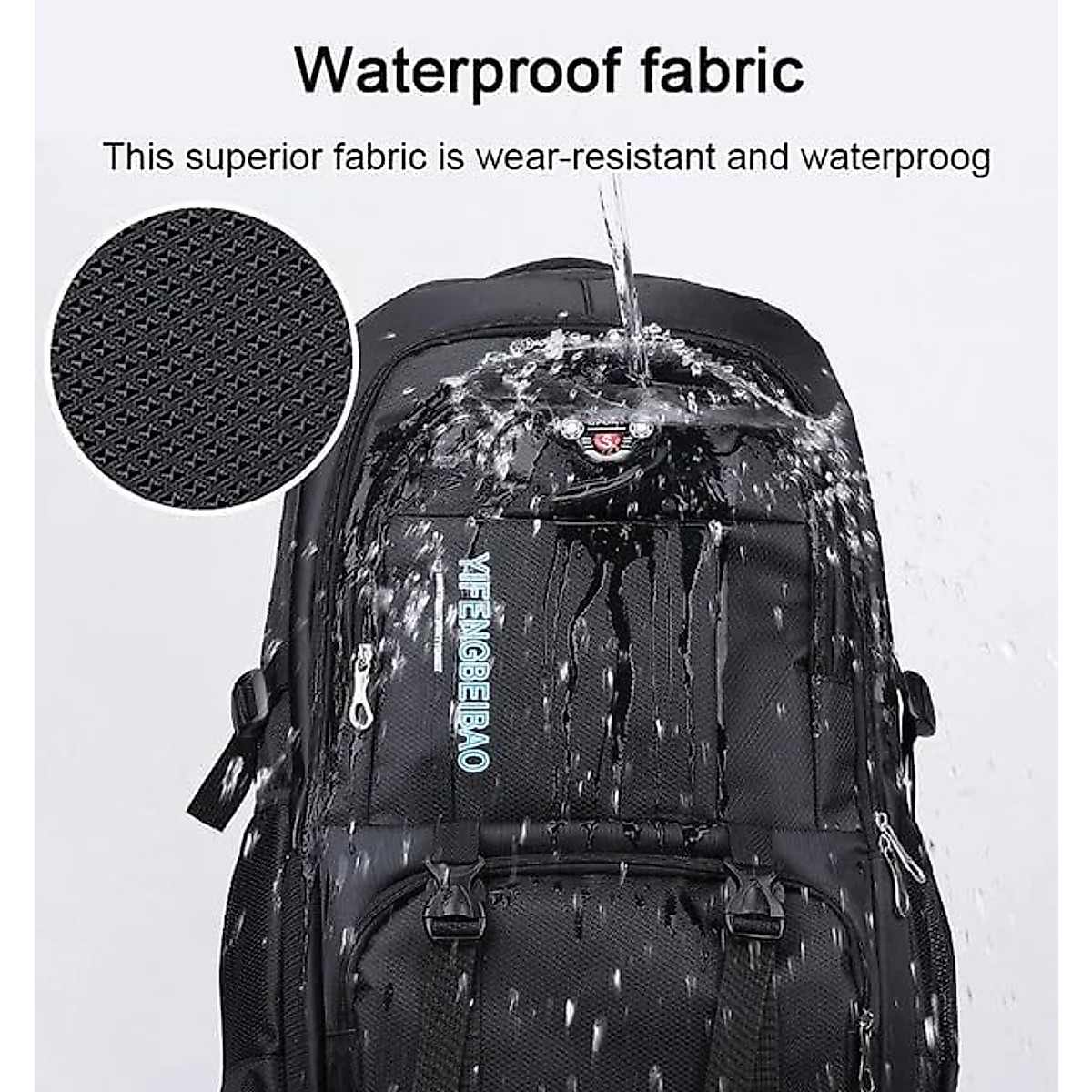 Expandable Large-capacity Oxford Backpack, Multi Compartments Lightweight Backpack for Travel, Laptop Backpack (Black)