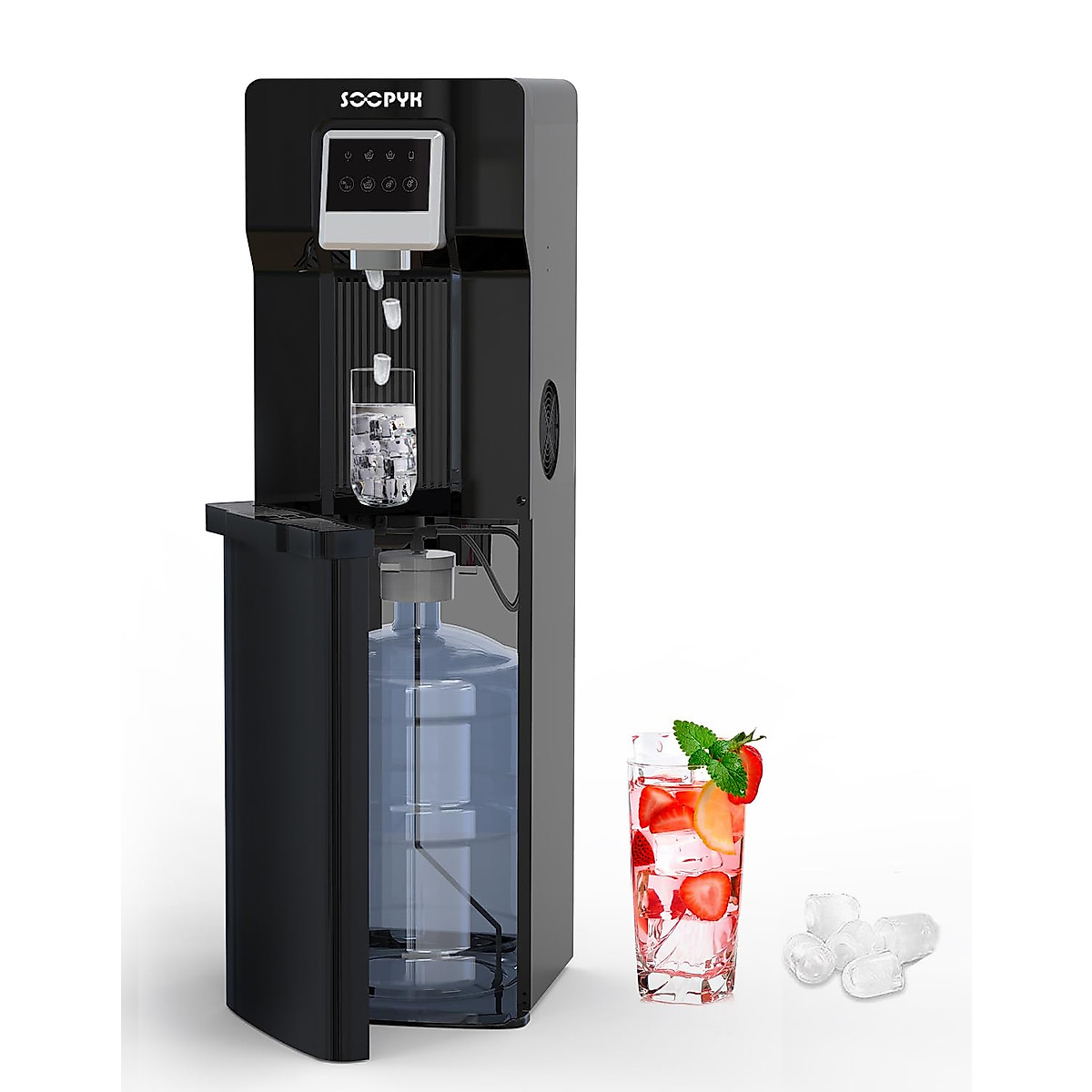 SOOPYK 2 in 1 Bottom Load Water Cooler Dispenser with Ice Maker for 5 Gallon Bottle 27 lbs in 24 hrs for Home Office (Without Hot Water)