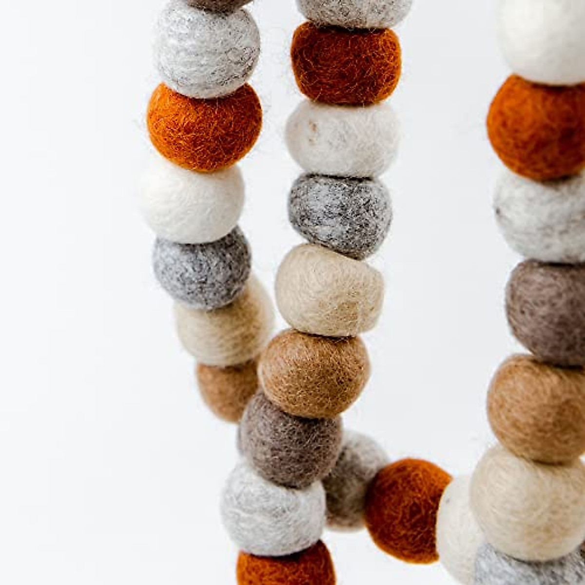 Peachy Party Easter Pom Pom Garland - Colorful Felt Ball Garland - 9 Ft Wool Felt Garland Decorations - Easter Felt Wool Garland, Wool Garland Christmas for Tree - Felt Ball Playroom Garland (Rustic)