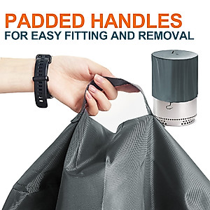 TORUTA Fire Pit Cover for SoIo Stove Cover Yukon Round-32 Inch Heavy Duty 420D Strong Water-proof, Dust-proof, Sun Protection, Draw Rope Windproof Design - Grey