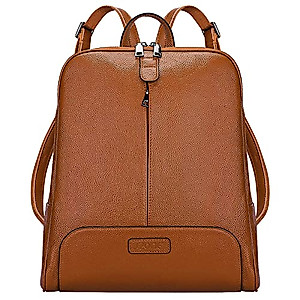 S-ZONE Women Genuine Leather Backpack Purse Travel Handbag College Bookbag Medium