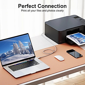 MeloAudio USB C MIDI Cable, Type C to USB 2.0 MIDI Interface Cable for Samsung, Huawei Laptop, MacBook to Connect with Printer, Midi Controller, Midi Keyboard, Audio Interface and More (5FT)