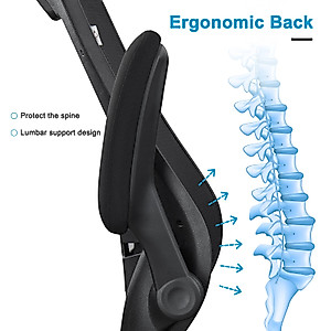 BOLISS 400lbs High-Back Mesh Ergonomic Drafting Chair,Tall Office Chair, Standing Desk Chair,Adjustable Headrest,with Flip-Up Arms,Lumbar Support Swivel Computer Task Chair-Black