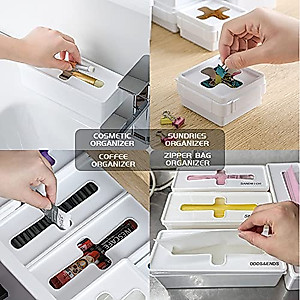 Ziplock Bag Storage Organizer for Kitchen 6 Pack Drawer Dispenser Compatible with Ziploc, Solimo, Glad for Gallon, Quart, Sandwich, Snack and Variety Size Bags