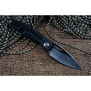 twosun TWOSUN Sidewinder Gift Pocket Knife D2 Satin Blade Blacken Titanium Handle TS341