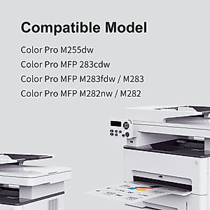 206A Toner Cartridge Set (with Chip) Compatible Replacement for HP 206A 206X 206 W2110A W2110X for Color MFP M283fdw M255dw M283cdw M283 M255 Printer Ink (Black Cyan Yellow Magenta,4-Pack)