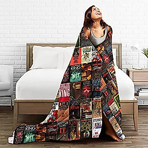 The Full Collection of Stephen King Books Throw Blanket 50"X40" Lightweight Cozy Bed Blankets for Soft Bedding,Couch,Chair,Sofa,Bed for Room Suitable All Season