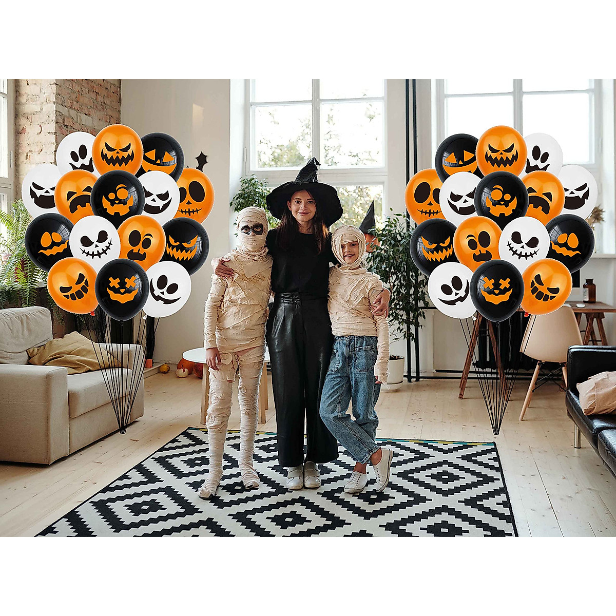 TUWUNA Halloween Party Decoration 60Pcs Halloween Balloons 12 Inch Latex Balloons 15 Styles Pumpkin and Ghost Face Balloon for Kids Birthday Party Favor Supplies Decorations Perfect for Your Party