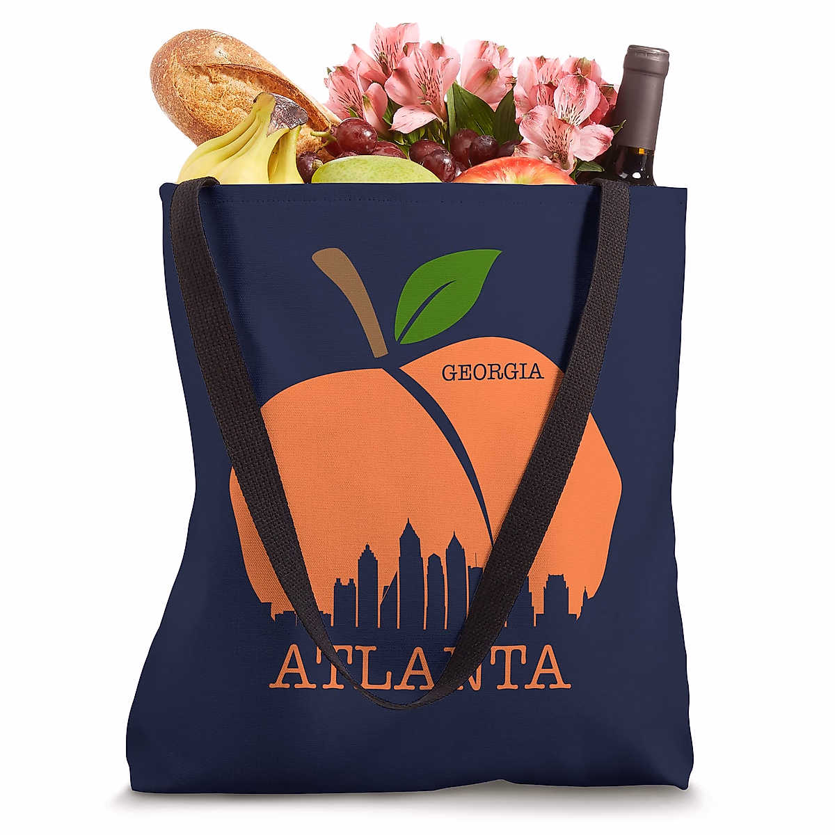 Atlanta Georgia Peach Skyline Tote Bag