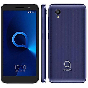 Alcatel 1 (16GB) 5.0" Full View Display, Removable Battery, FM Radio, Dual SIM GSM Unlocked US & Global 4G LTE International Version 5033E (Bluish Black) (Renewed)
