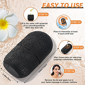 IMEASY Ice Roller for Face and Eye, Upgrated Ice Face Roller,Facial Beauty Ice Roller Skin Care Tools, Ice Facial Cube, Gua Sha Face Massage, Silicone Ice Mold for Face Beauty (Black)