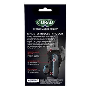 CURAD IRONMAN Wrist Support, Reversible Rigid Wrist Brace for Mild Sprains, Strains, Joint Injuries, Carpal Tunnel Pain Management, 2 Adjustable Straps, Universal Fit for Right or Left Wrist, 1 Brace