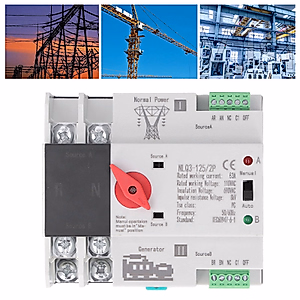 2P Dual Power Automatic Transfer Switch Generator Changeover Switch AC110V 63A Automatic Transfer Switch Generator Automatic Transfer Switch Whole House Transfer Switch