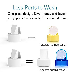 [12-Count] Papablic Pump Parts Compatible with Spectra S1, S2 and 9 Plus, Incl 8-Count Duckbill Valves for Spectra and Medela Pump in Style, 4-Count Silicone Membrane for Spectra Backflow Protector