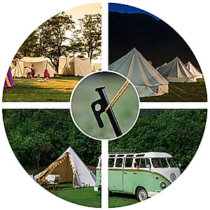 8 Pack Tent Stakes Heavy Duty Metal Tent Pegs for Camping Steel Tent Stakes 16 inch Unbreakable and Inflexible