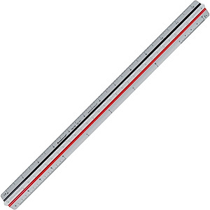 Staedtler Professional Triangular Scale Ruler, Metal Architecture Scale, 12 Inch, 987M1831BK