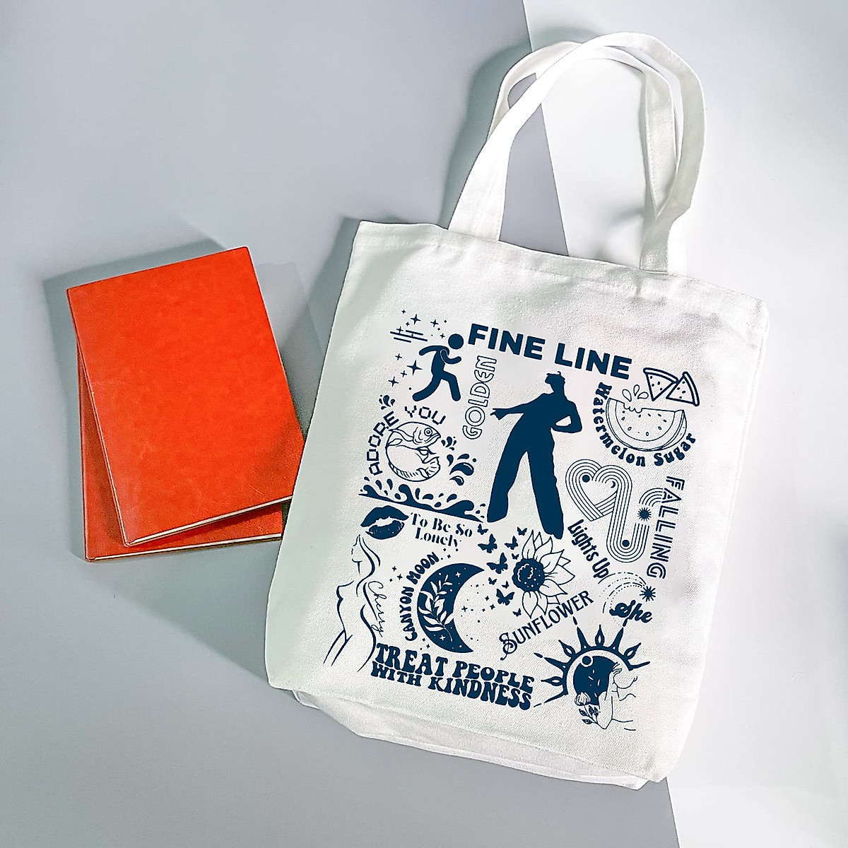 Singer Lyrics Inspired Gift Album Gift Tote Bag Music Lover Gift Singer's Merchandise Shopping Tote Bags (LINE)