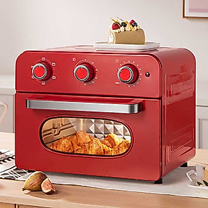 CZDYUF Electric mini oven multi-function hard with time broil includes baking pan and rack toaster pizza