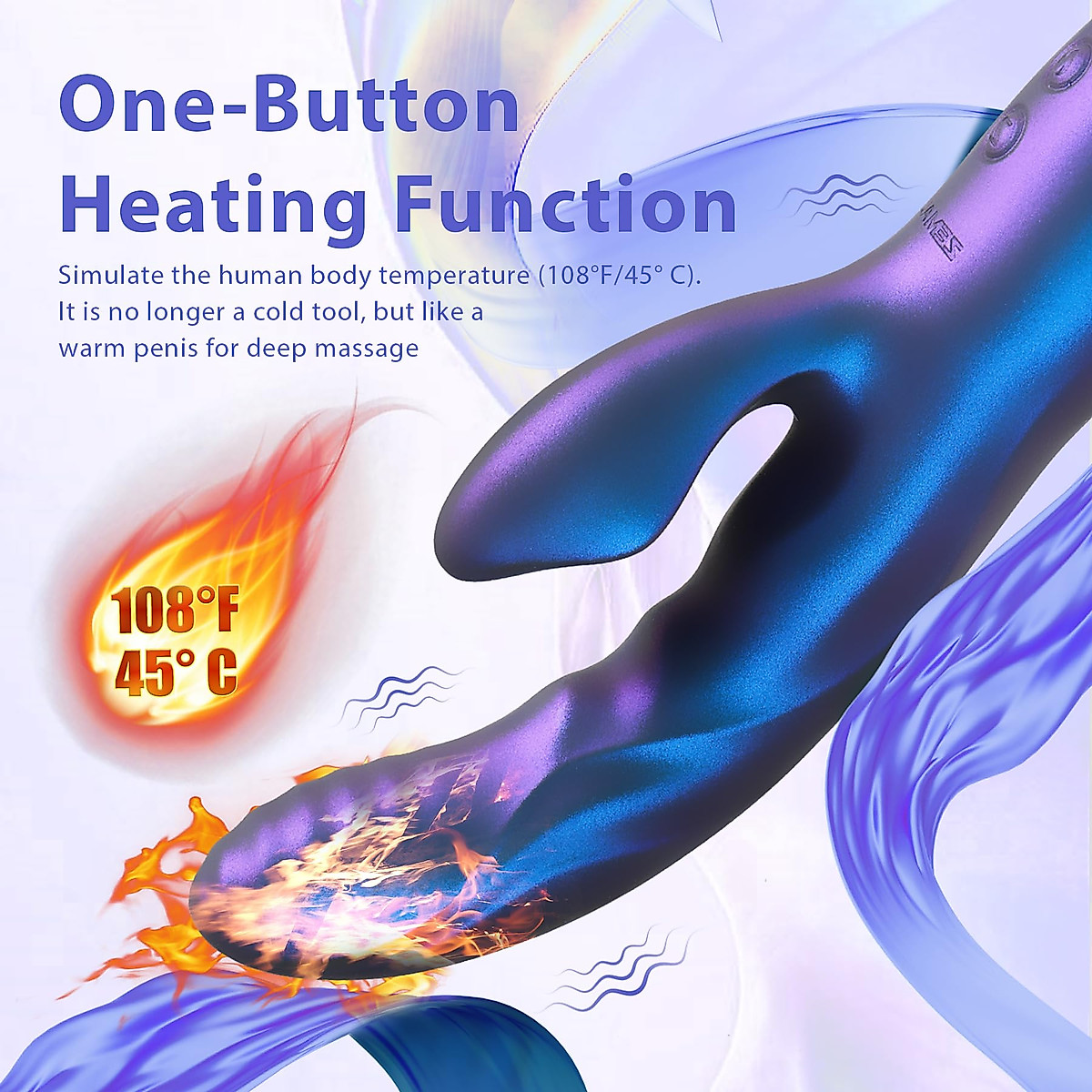 Rabbit Vibrator Sex Toy for Women - ZEMALIA Dildo Clitoral Vibrators with 10 Vibrations + Warming Function Clitoris and G Spot Double Stimulation Personal Massager - Adult Sex Toys for Women, Couple