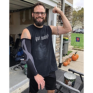 Enhanced Graduated Compression Arm Sleeve For Men Women - Basketball, Baseball, Football, Sports - Medical Sleeve, Tennis Elbow Pain, Bicep Compression, Recovery, Circulation, Lymphedema Sleeve