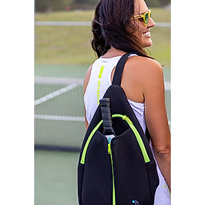 Swinton Pickleball Bag - Neoprene Sports Bag for Pickleball Paddles - Unisex Sling Style Pickleball Gift (Black)
