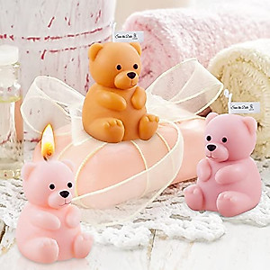4 Pcs Bear Scented Candle Soy Wax Cute Baby Shower Candles Bear Candle Handmade Decorative Aesthetic Candles for Home Bedroom Bathroom Wedding Gift Baby Shower Favor Birthday Supplies, 4 Colors