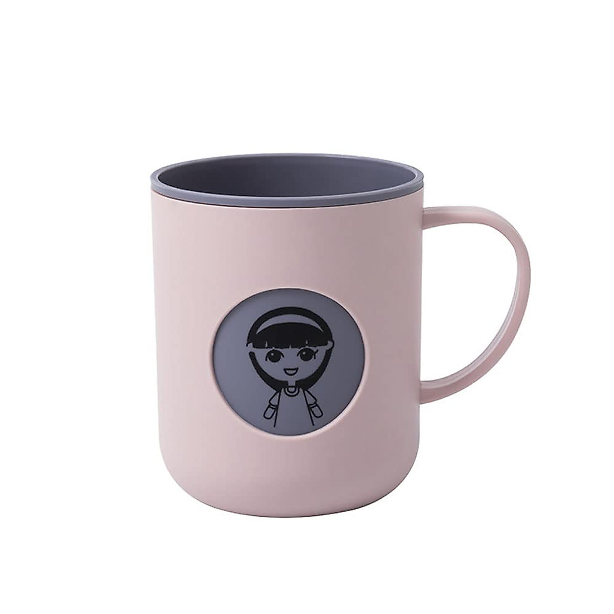 Khanjuan Parent-Child Tooth Brush Cups 4Pcs,Funny Cartoon Pattern Bathroom Cups,15.3oz Unbreakable Eco-Friendly Plastic Toothbrush Holders (Dark Green&Purple&Yellow&Pink, 4)