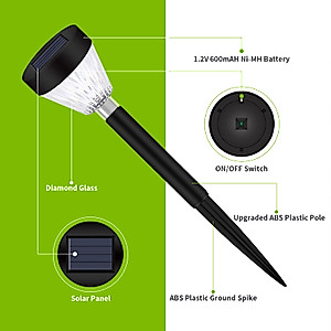 RIDALUX Solar Pathway Lights 12 Pack, Outdoor Waterproof Garden Lights Auto On/Off, Landscape Lighting Decorative for Yard Walkway Driveway Lawn