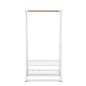 Brabantia - Linn Clothes Rack - Multi-Functional - Space Saver - Adjustable Shelves - Wardrobe Hanging - Drying Rack - Freestanding - Stable - White - Large