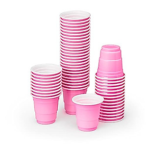 xo, Fetti Party Decorations Pink Plastic Shot Glasses - 50 Matte Disposable 2 oz Cups | Bachelorette Party, Birthday Party, Party Favors, Baby Shower Supplies